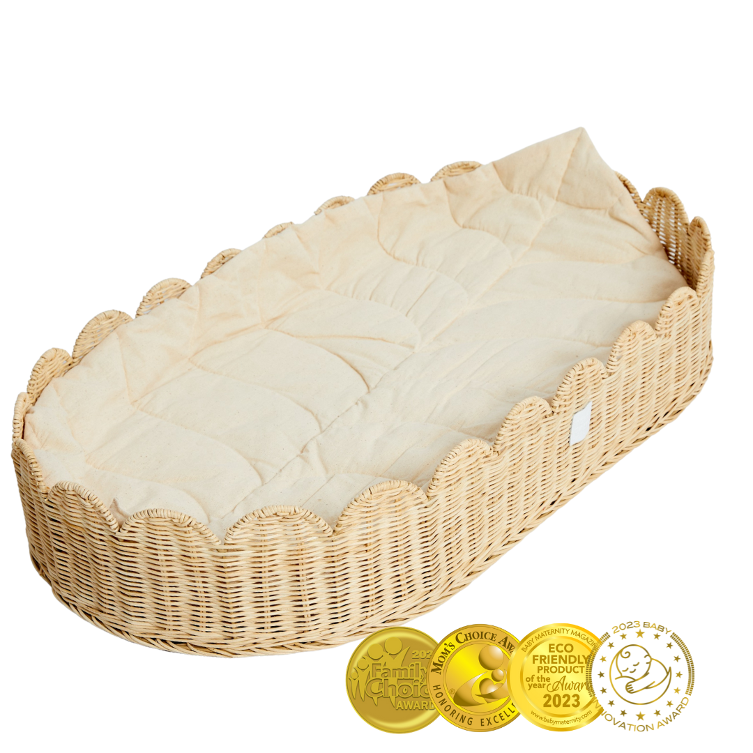 Baby Changing Basket "FLORENCE" Handmade & Natural Changing Pad-By BEBE ...